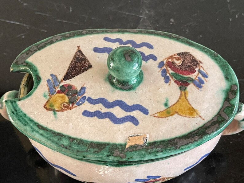 Vintage Italian ICS Ceramic Gambone Era Hand Painted Marine - Etsy