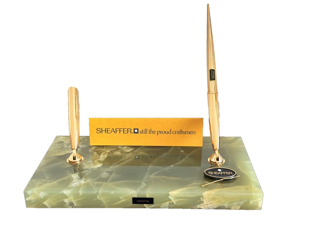 W. A. Sheaffer Textron Desk Set With Fountain Pen With 14K Nib - Etsy