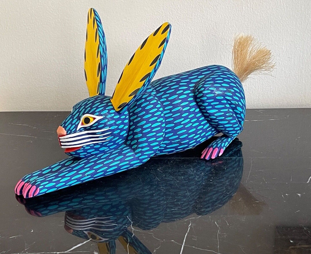 Vintage Mexican Oaxaca Folk Art Rabbit Sculpture by Manuel Jimenez and ...