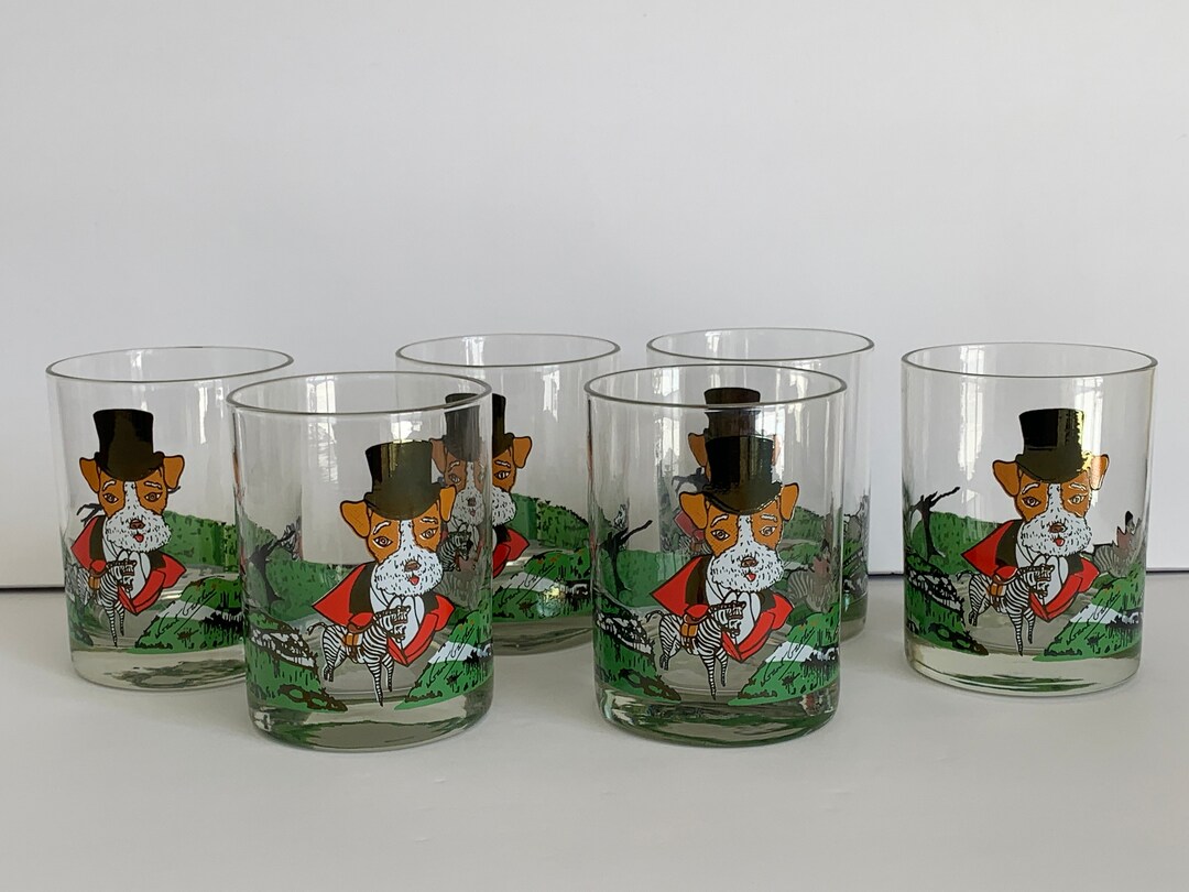 Gant Gaither 6 Signed Hand Painted Zoophisticates Whimsical Drinking ...