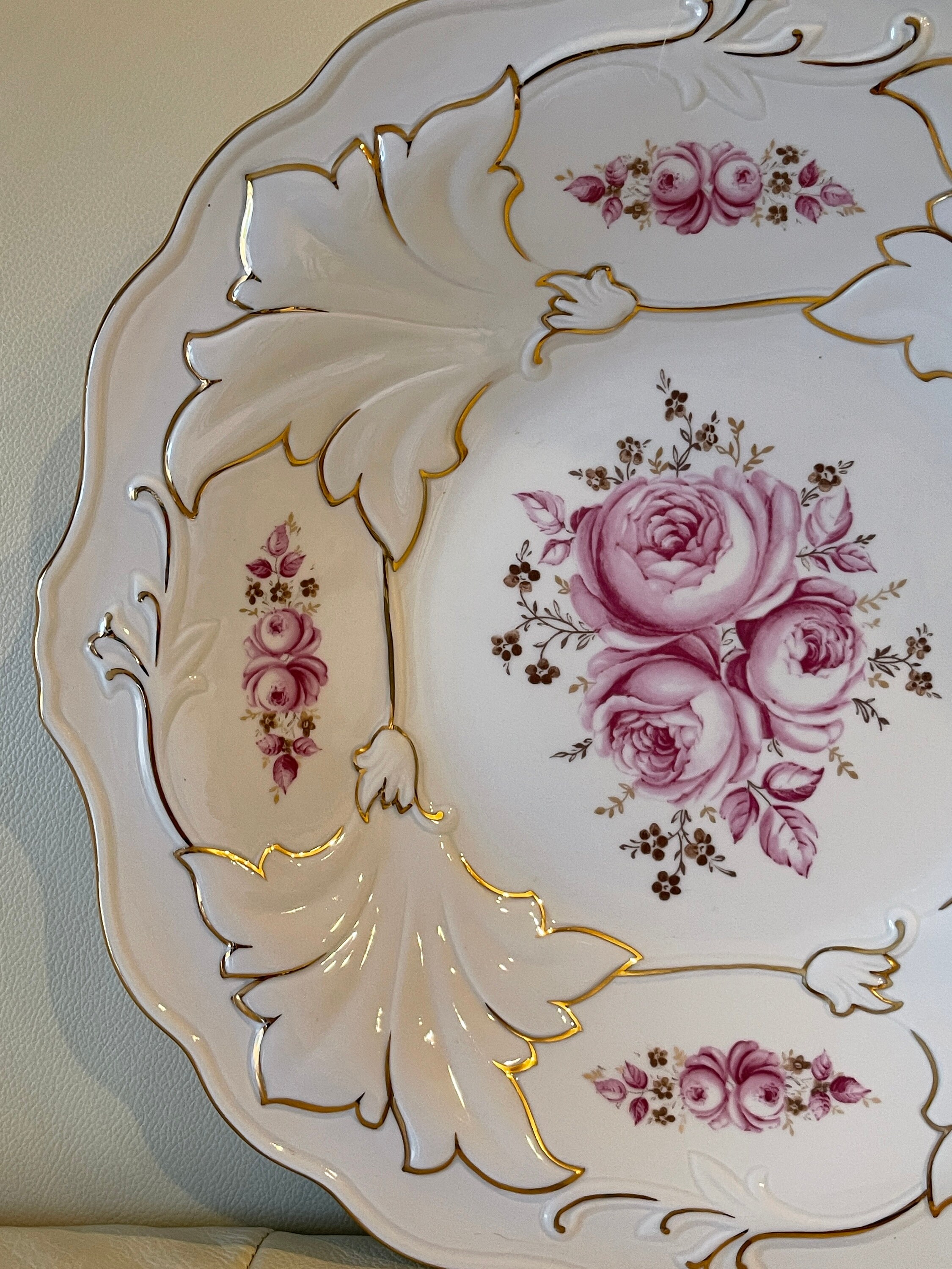 Weimar Porcelain Germany Jutta Pattern Pink Flowers 12.5 - Etsy
