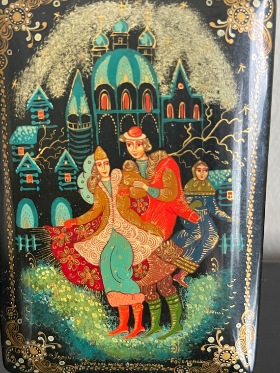 Russian Hand Painted and Signed Adorable Rectangular … - Gem