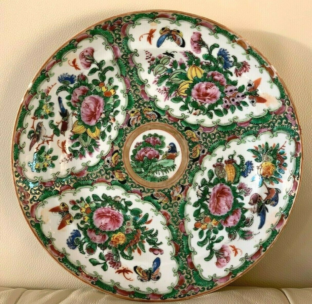 Chinese Export Famille Rose Canton Porcelain Rose Medallion Plate - Etsy