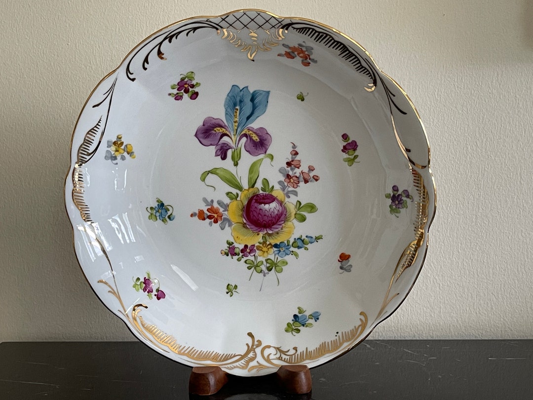 Dresden Porcelain Hand Painted 9 3/4" Floral Bowl - Etsy
