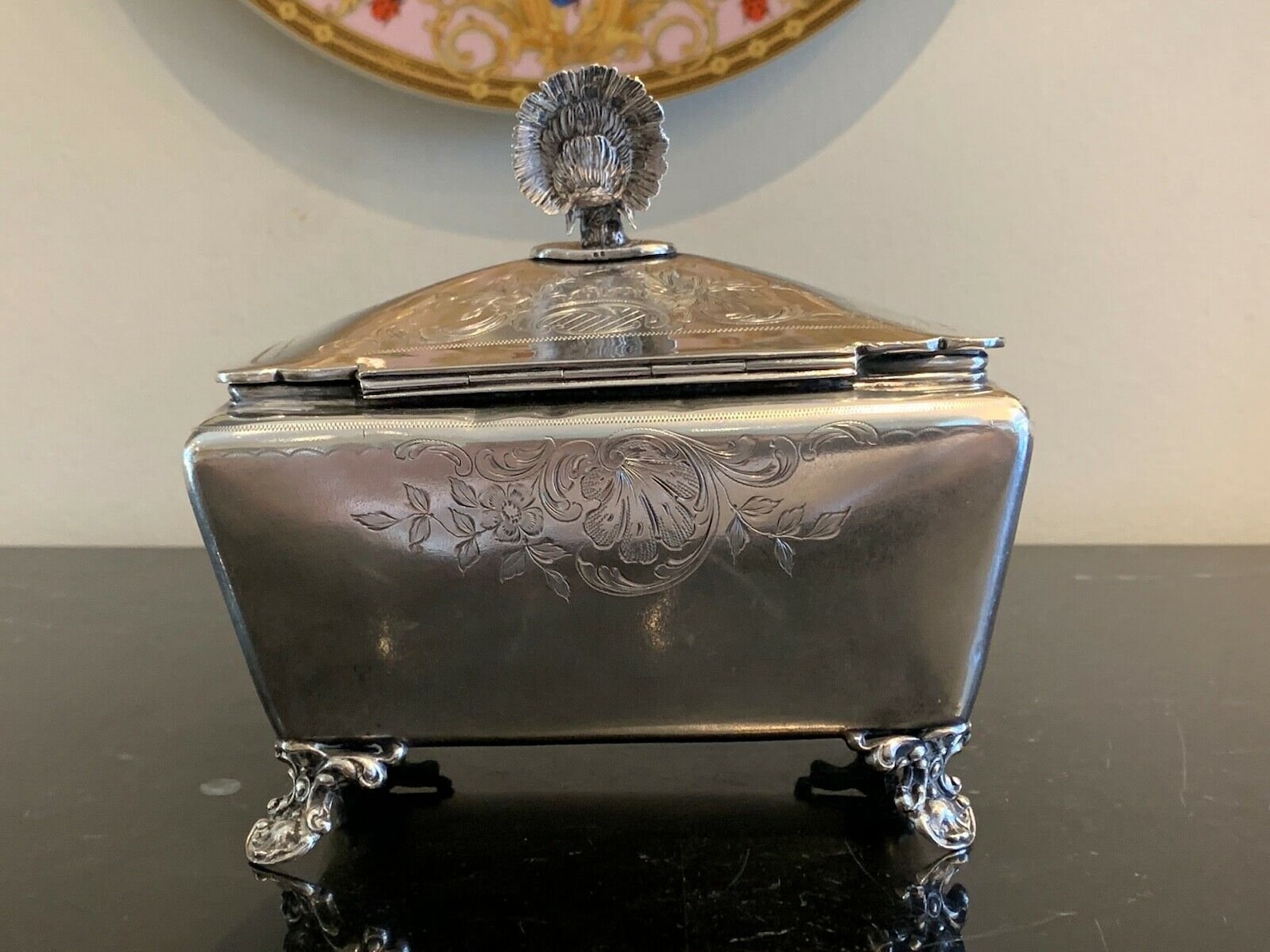 Antique 1870's Austria Silver Footed Sugar Box With - Etsy