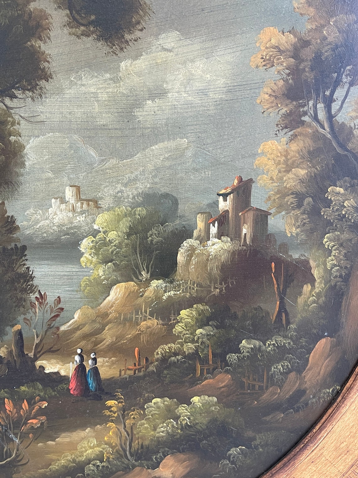 Original Van Ros Landscape Oil Painting on Board With Gilt - Etsy