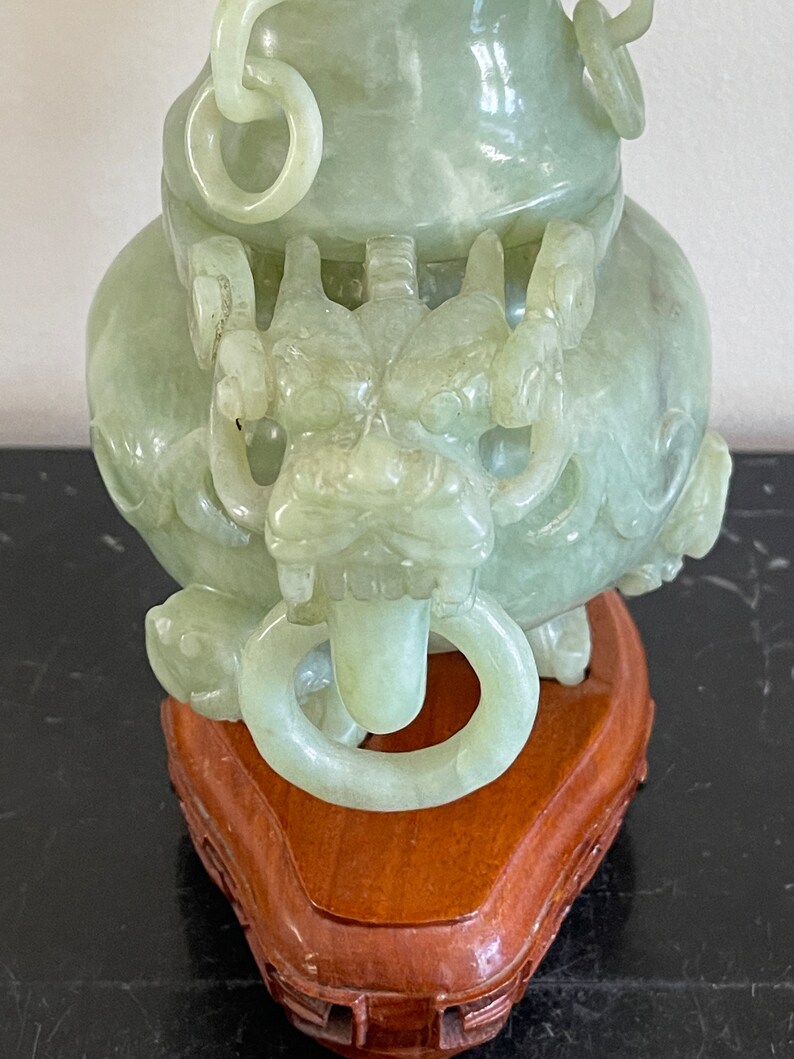 Superb Detailed Antique Chinese Hand Carved Jade Dragons - Etsy