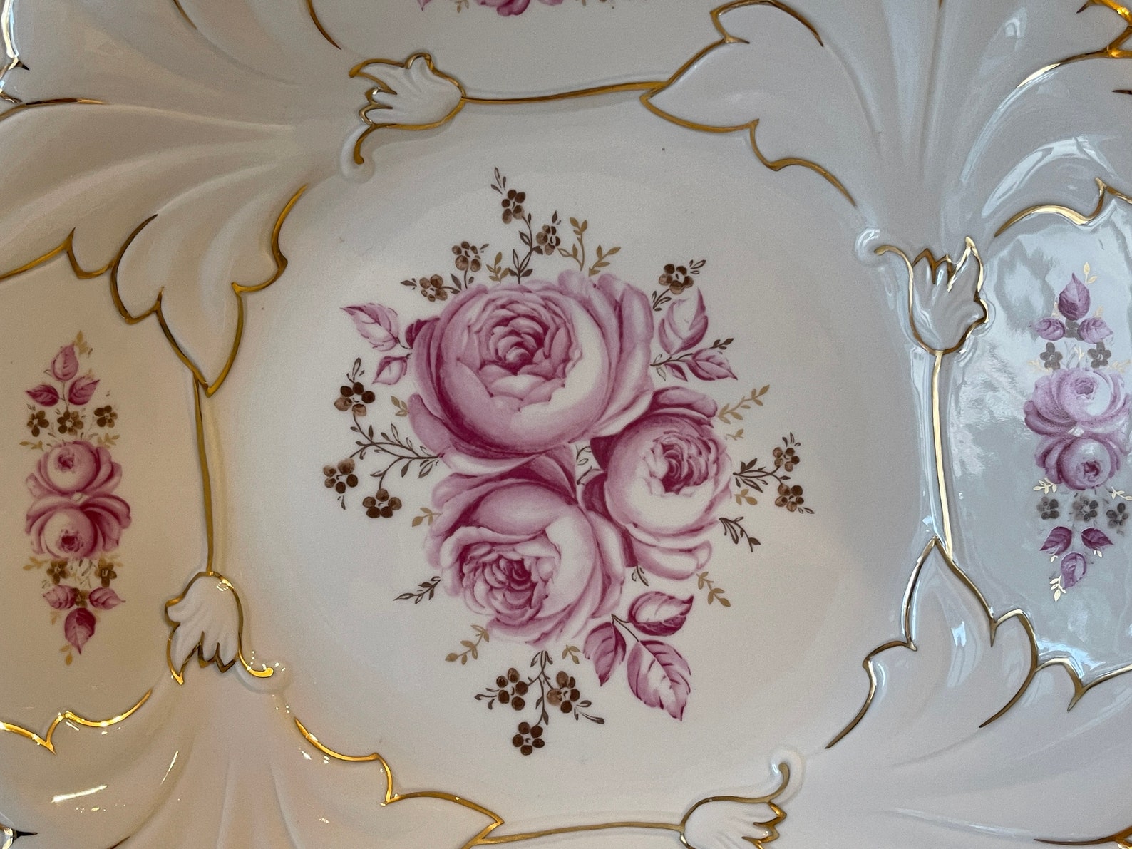 Weimar Porcelain Germany Jutta Pattern Pink Flowers 12.5 - Etsy