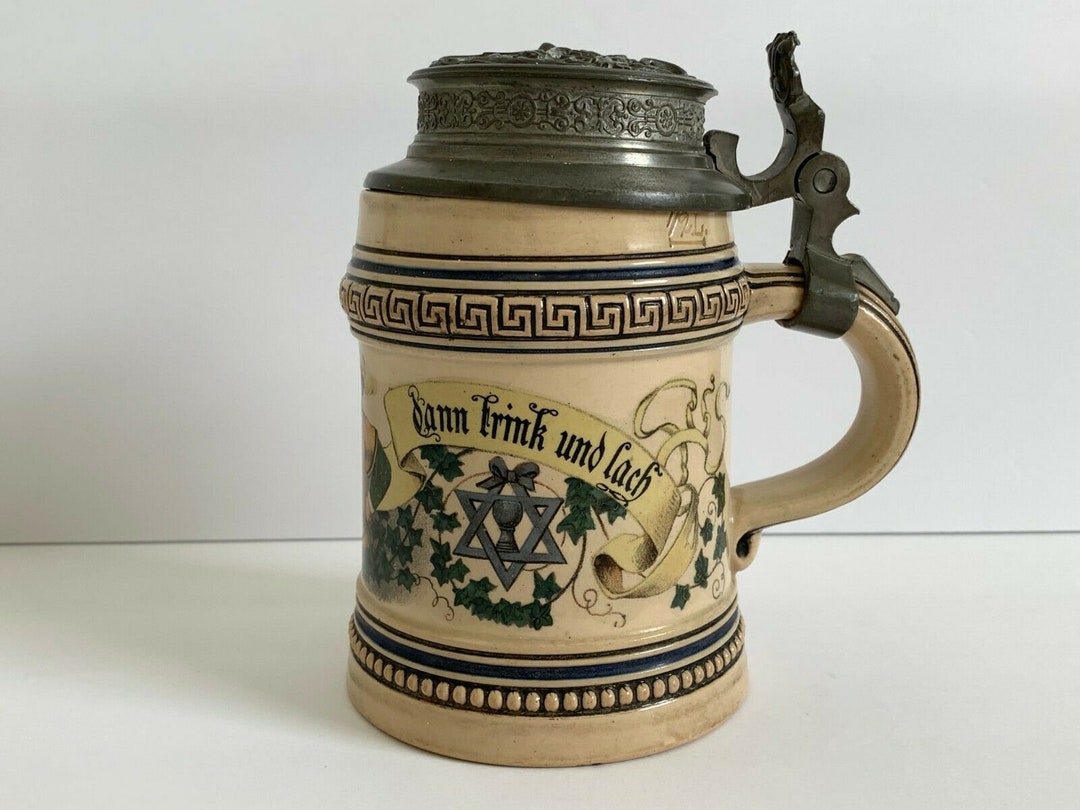 Impressive Vintage Merkelbach & Wick Hand Painted Creamware German Beer ...