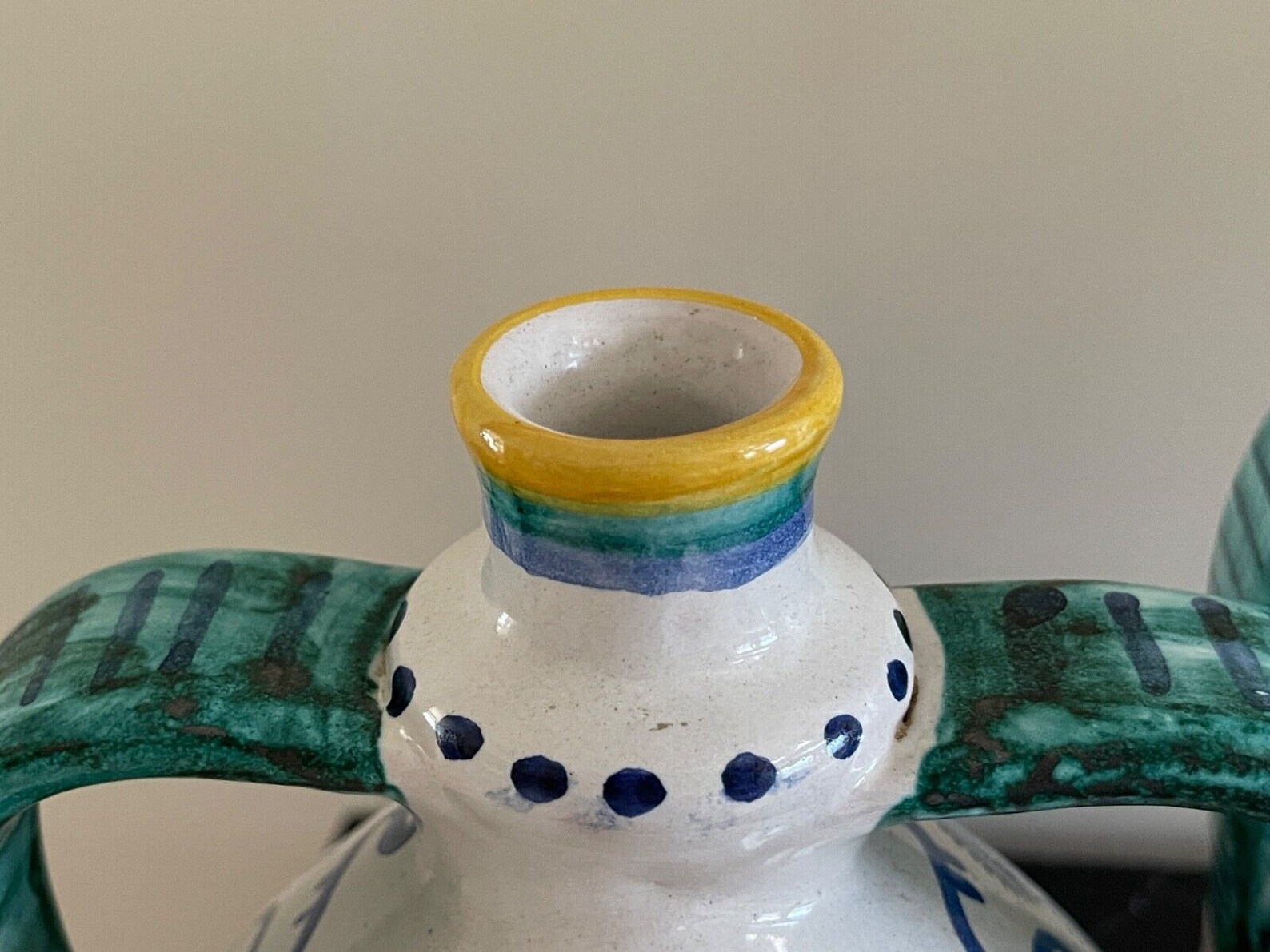 Italian Deruta Pottery Pair of Signed Francesca Niccacci Candlesticks ...