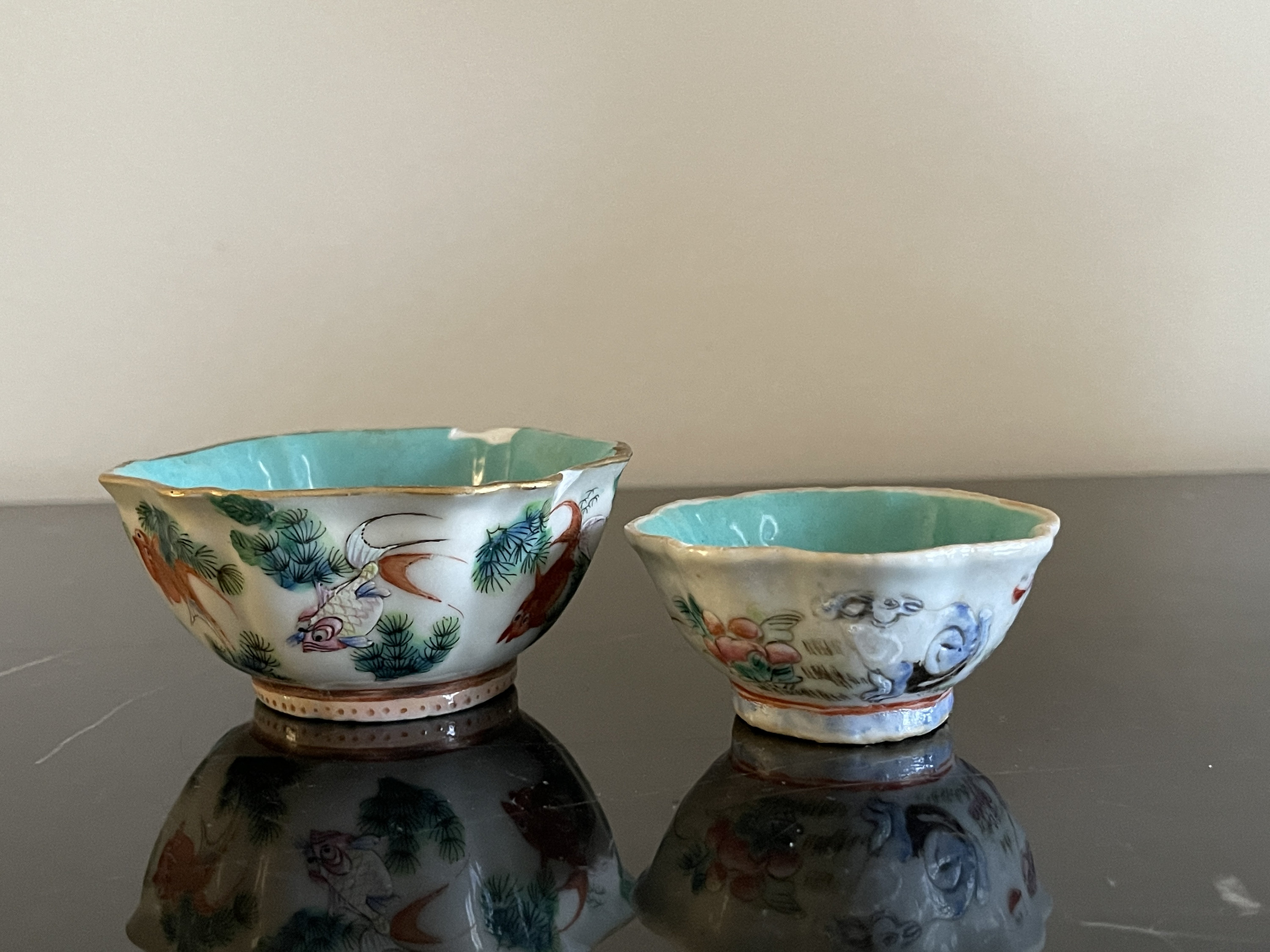Antique Chinese Hand Painted Porcelain Small Bowls With - Etsy