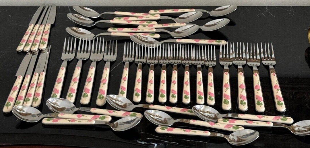 Franciscan Desert Rose Stainless Flatware Pieces Set of 40 - Set ...