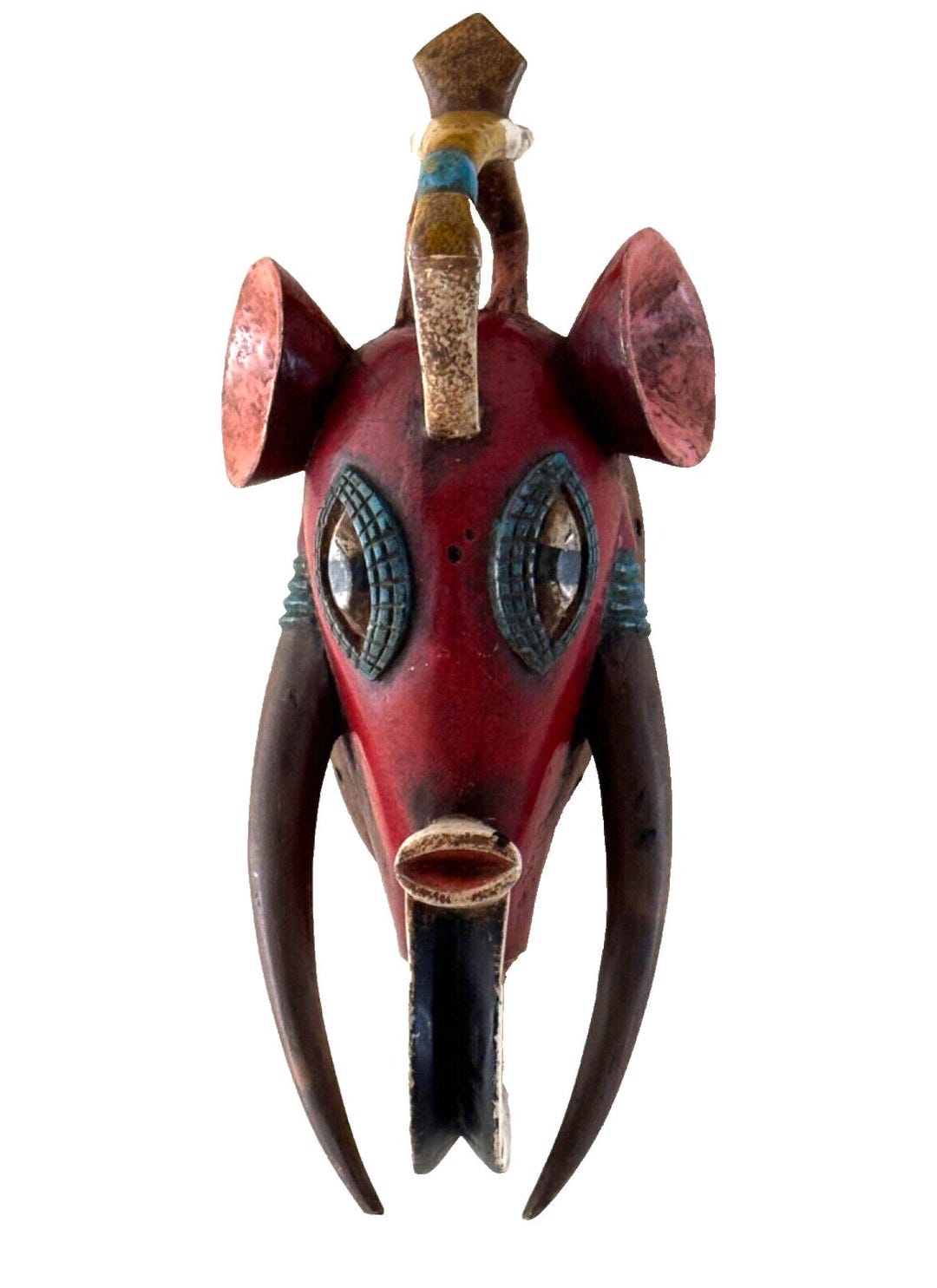Vintage African Tribal Carved Wood Elephant Mask - Etsy