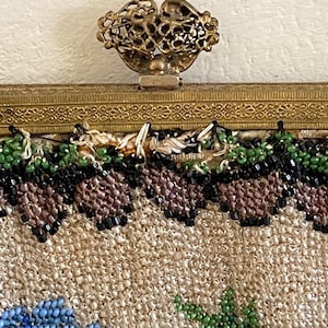 Antique Victorian Micro Beaded Floral Purse With Enamel and Jewel ...