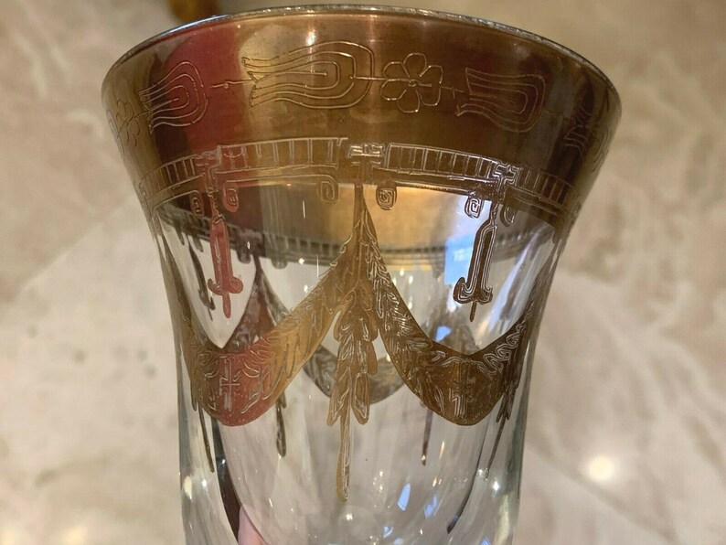 Arte Italica Crystal Medici Gold Wine Glasses Set of 9 - Etsy