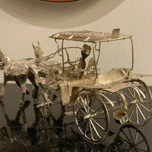 Gorgeous Wrapped Wire Repoussé Silver Color Metal Carriage Art ...