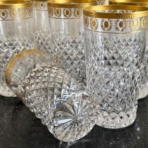 Elegant French Bayel Palais Set of 9 Crystal Highball Glasses 5 1/4 ...