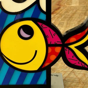 Romero Britto Signed "boom Fish" L. Edition 3/1000 Multicolor Metal ...