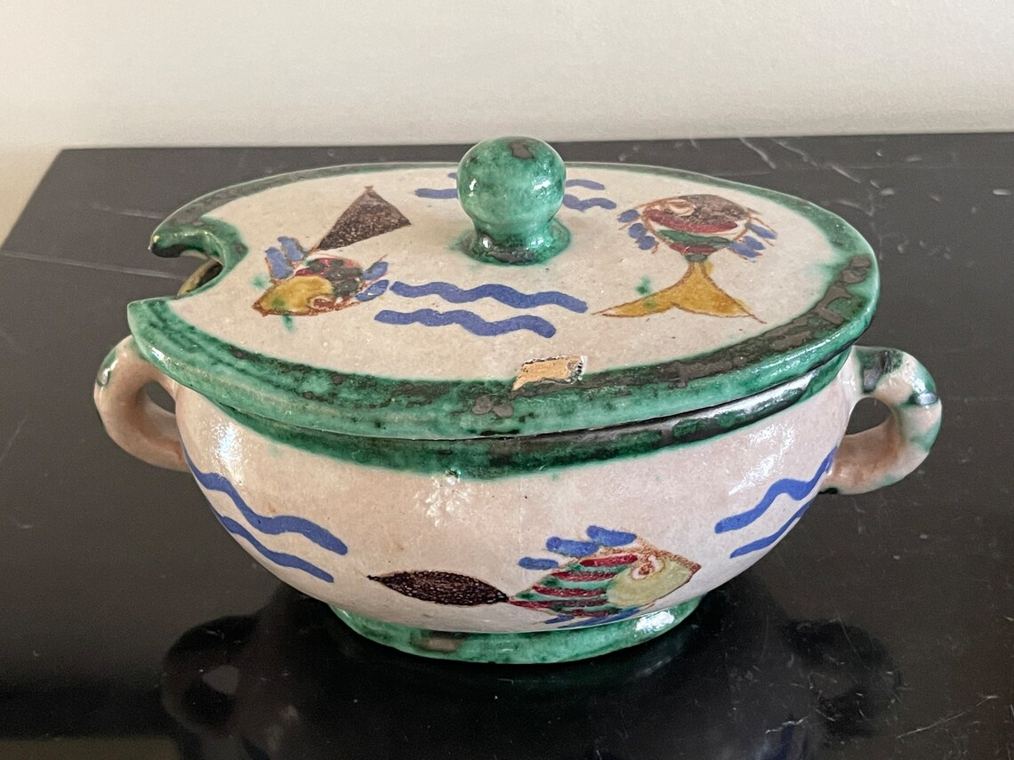 Vintage Italian ICS Ceramic Gambone Era Hand Painted Marine - Etsy