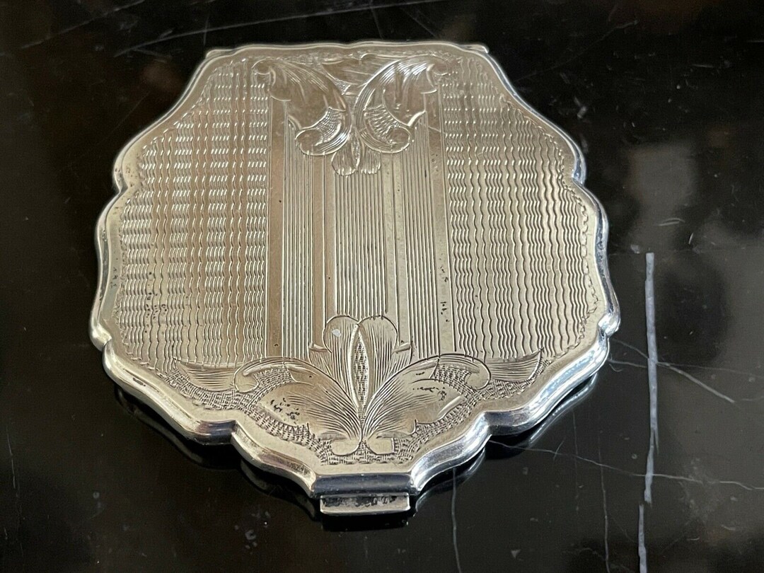 Vintage Solid Sterling Silver Compact With Hallmarks 103 Grams - Etsy