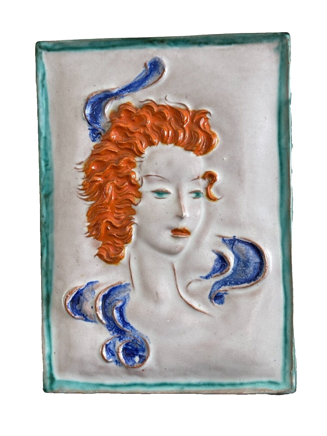 Vintage Goldscheider Vienna Austria Ceramic Plaque Depicting a Woman ...