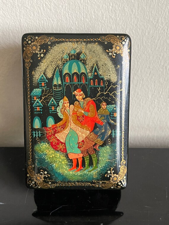 Russian Hand Painted and Signed Adorable Rectangular … - Gem