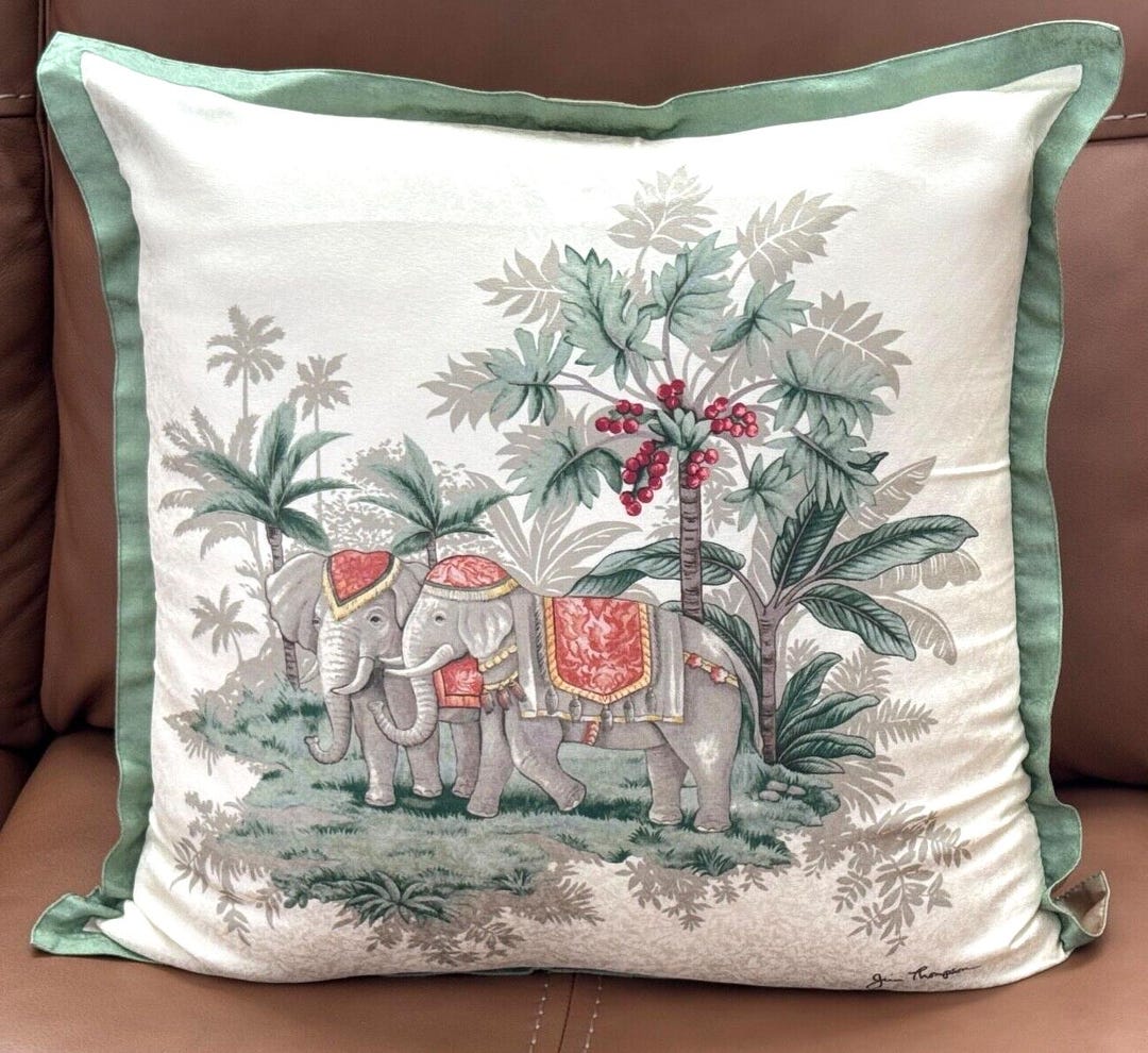 Jim Thompson Silk Elephants Design Decorative Throw Pillow - Etsy