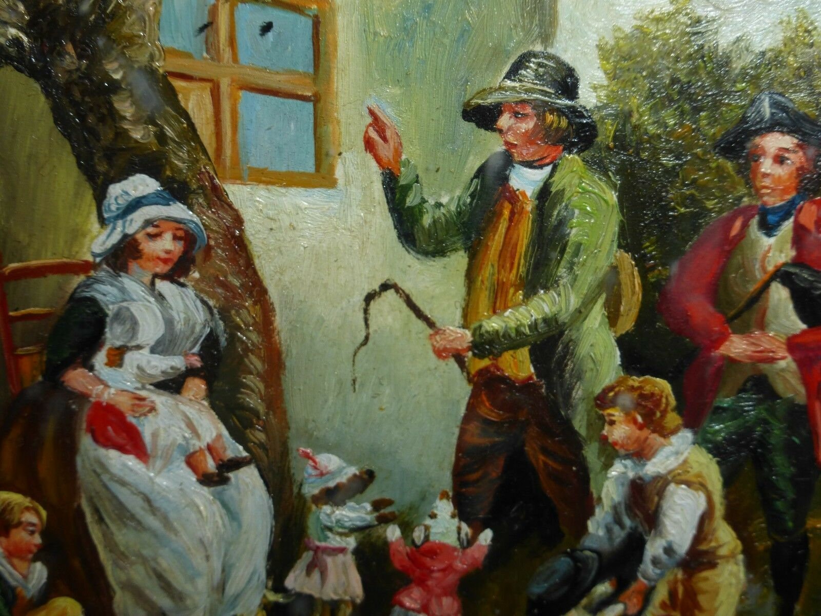 Antique Family Scene Painting Signed by the Artist - Etsy