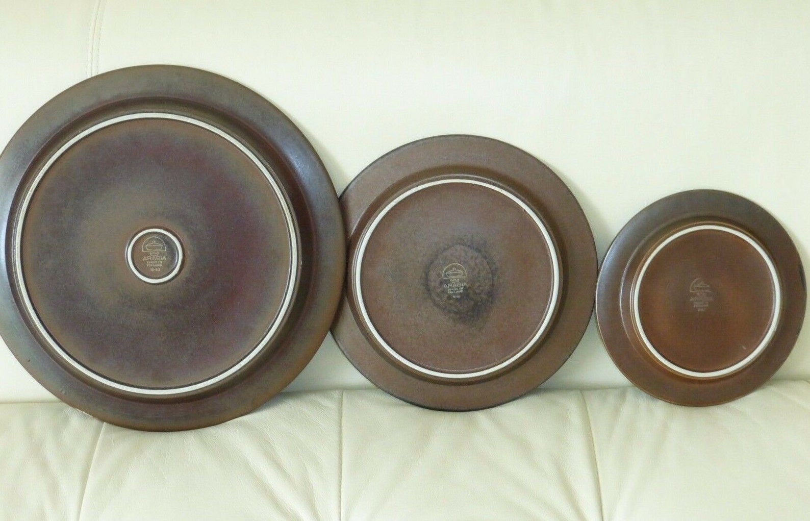 Arabia Pottery Finland Ruska Platter, Dinner Plate and Salad Plate Set ...