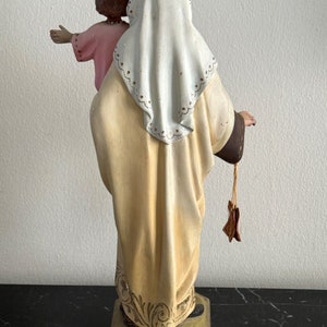 Vintage Catholic Church Virgin Mary and Jesus Statue With Glass Eyes ...
