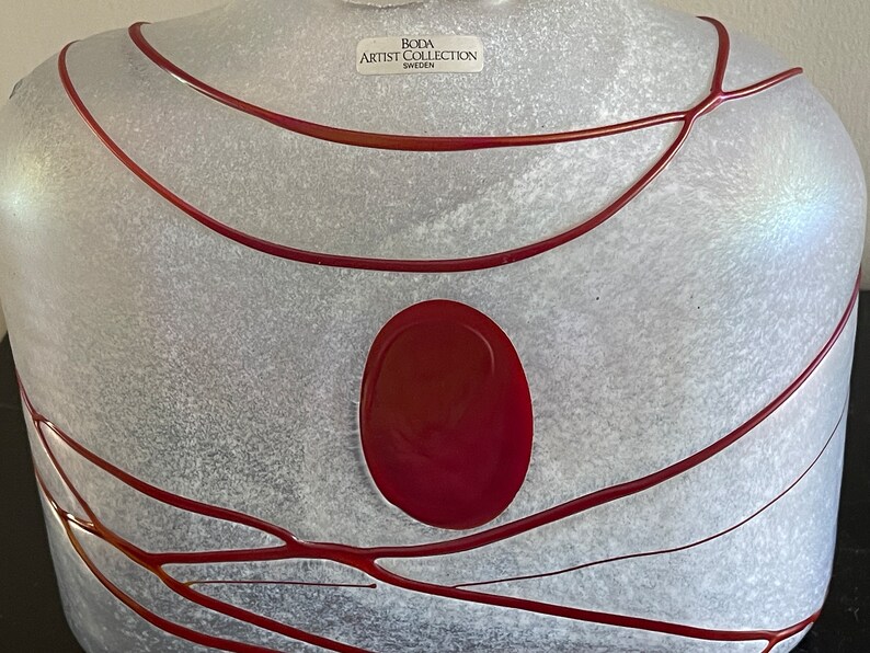 Vintage Huge Swedish Galaxy Red Glass Vase Designed by Bertil Vallien ...