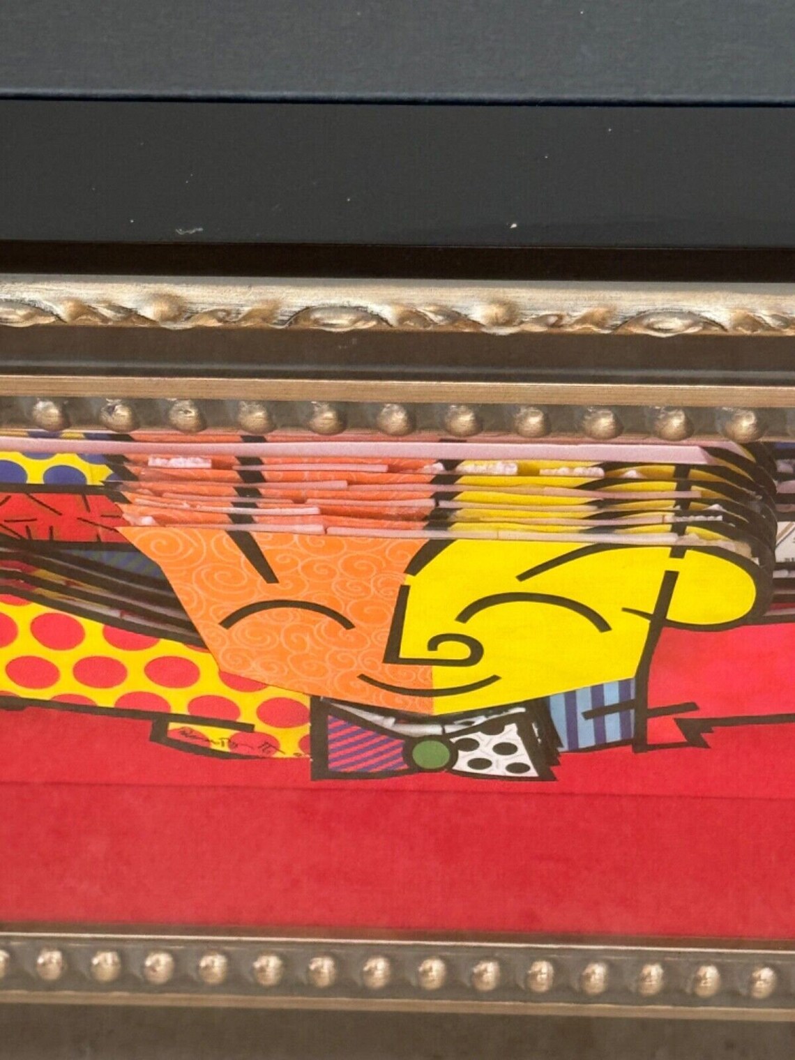 Romero Britto the Hug 1993 Impressively Framed and Heavy Rare 3D Style ...
