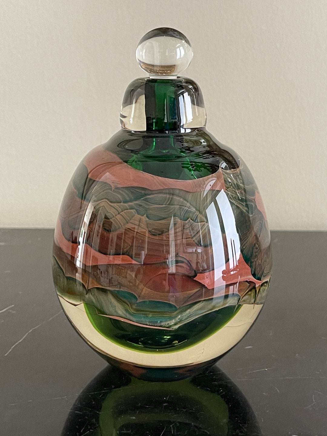 Brent Kee Young 6" Tall Fossil Series Art Glass Perfume Bottle - Etsy