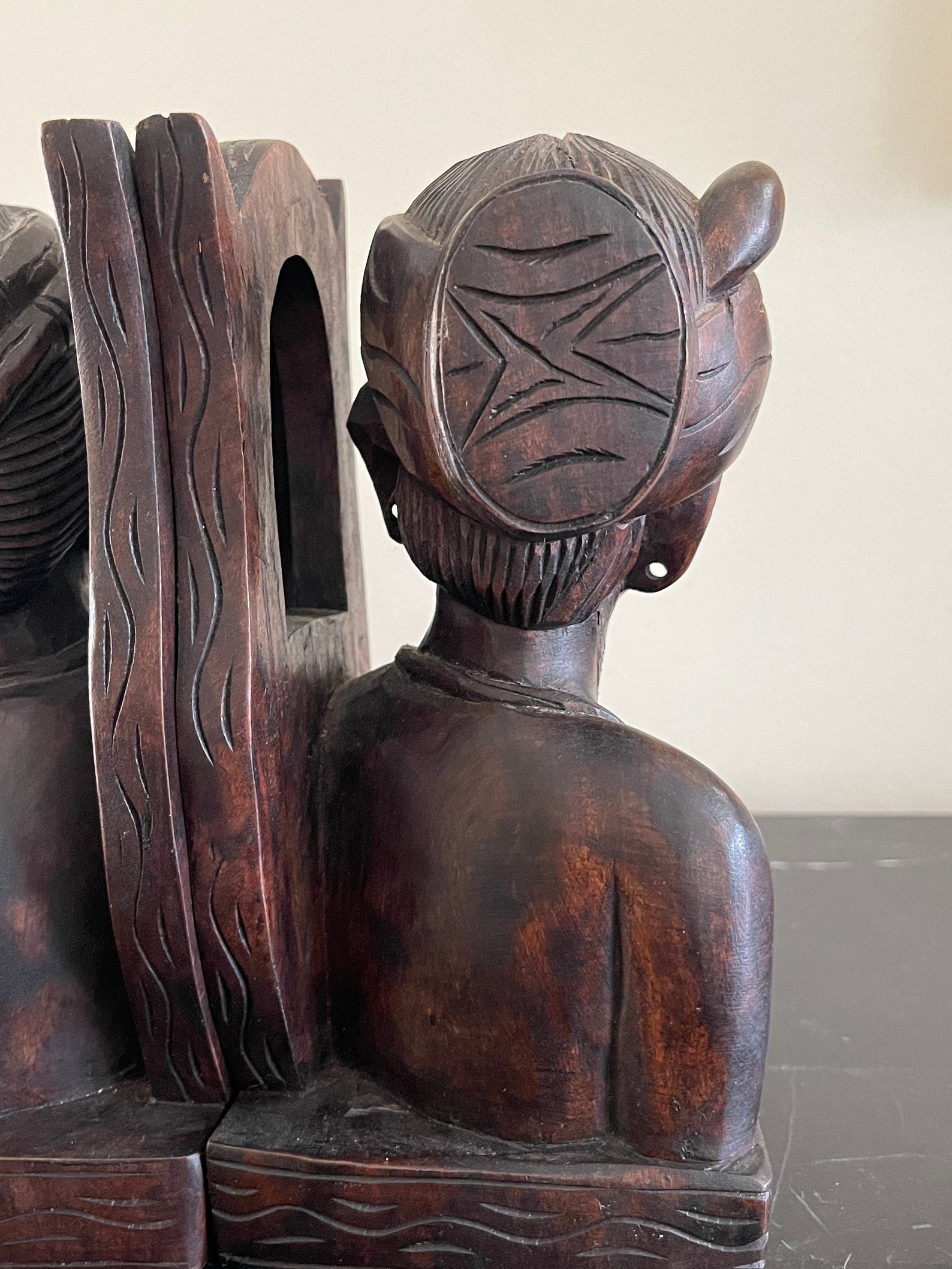 Vintage Impressive Solid Carved Wood Women Bust Sculptures Bookends - Etsy