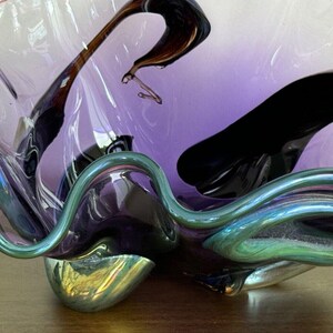 Vintage 1977 Artist Signed Art Glass Handkerchief Decorative Bowl ...