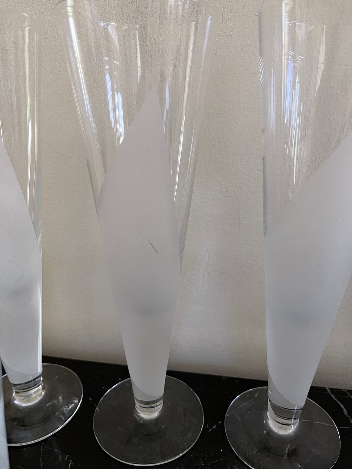 Vintage and Rare Orrefors Vision Pattern 8 3/4" High Goblet Glasses Set ...