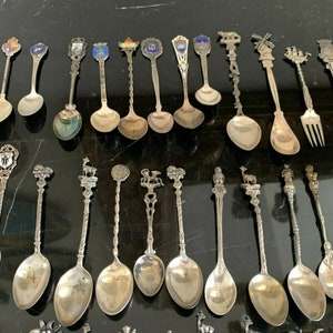 Vintage 31 Silver Souvenir Spoons and 4 Forks 363 Grams - Etsy