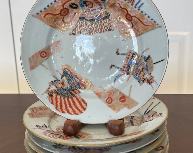 Antique Japanese Hichozan Fukagawa Meiji Period Samurai Warrior Imari ...