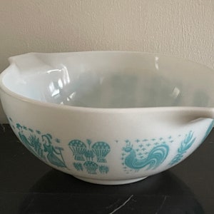 Vintage Pyrex Amish Blue Turquoise and White Mixing Bowls 441; 442; 443 ...
