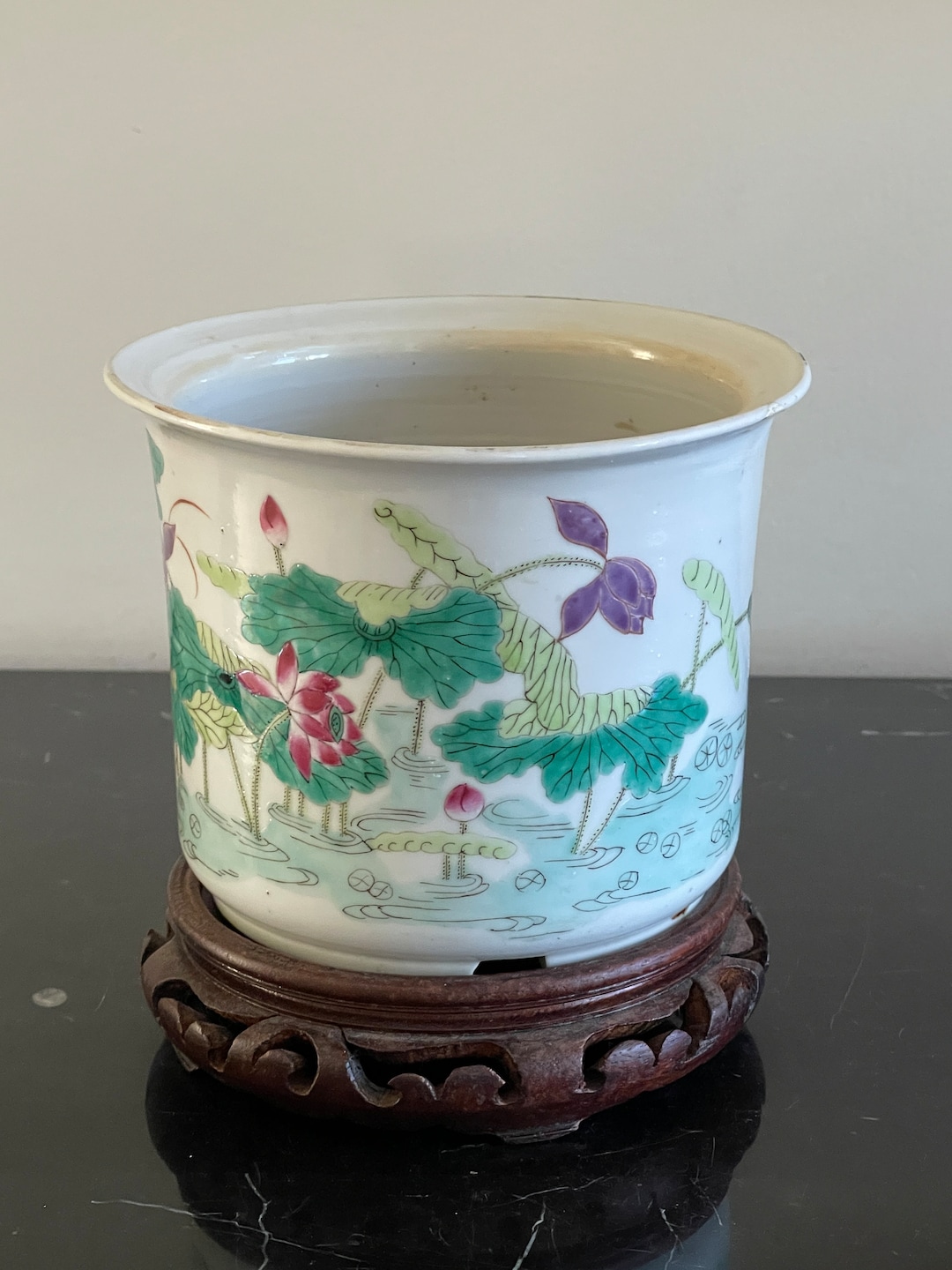 Antique Lovely Chinese Porcelain Jardiniere Planter With Jian Ding ...