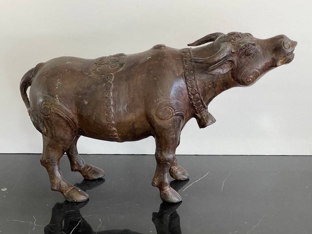Antique Impressive 8.5" Tall Chinese Bull Ox Metal Sculpture - Etsy
