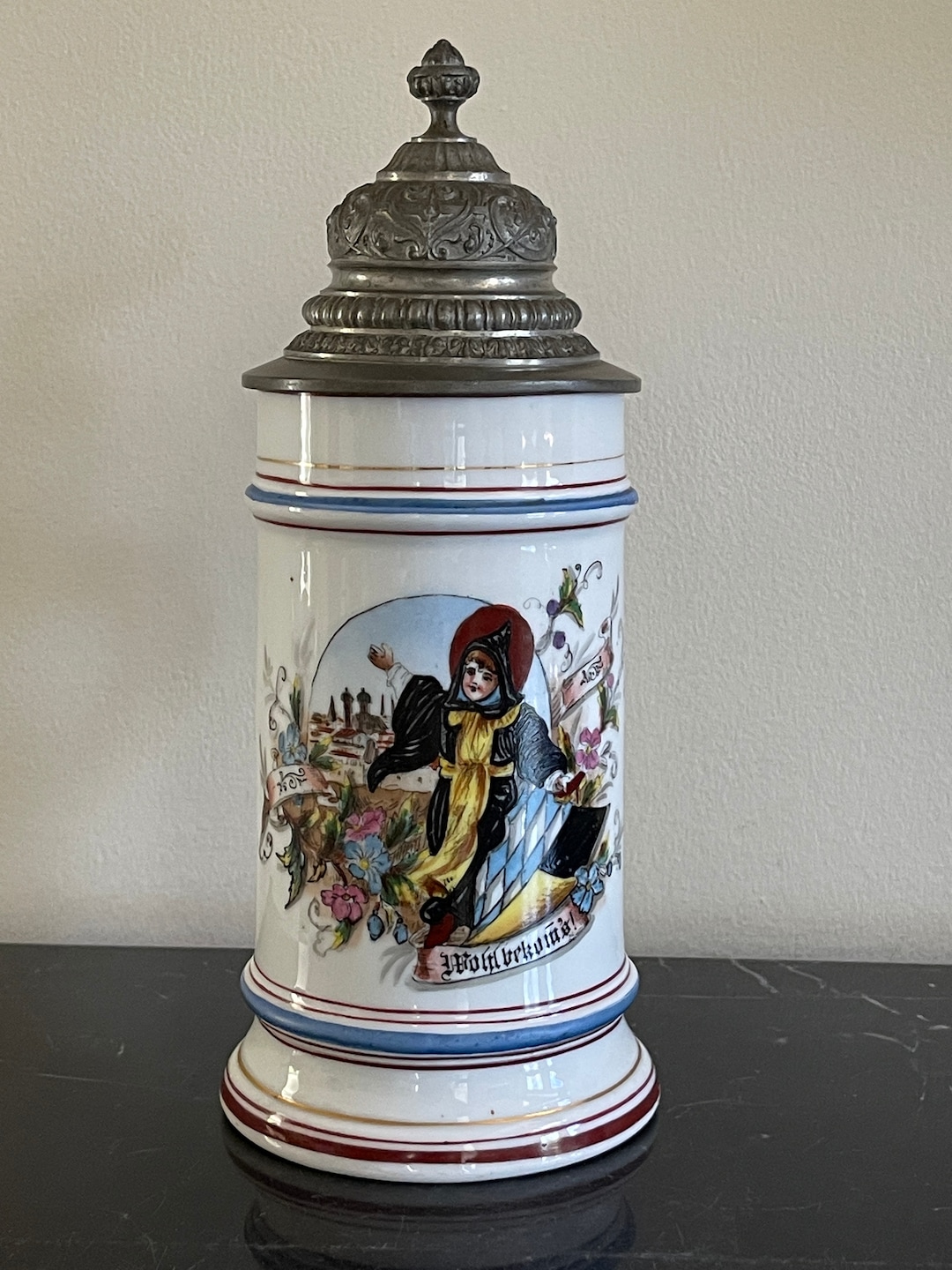 Old German Porcelain Lithophane Hand Painted Beer Stein - Etsy