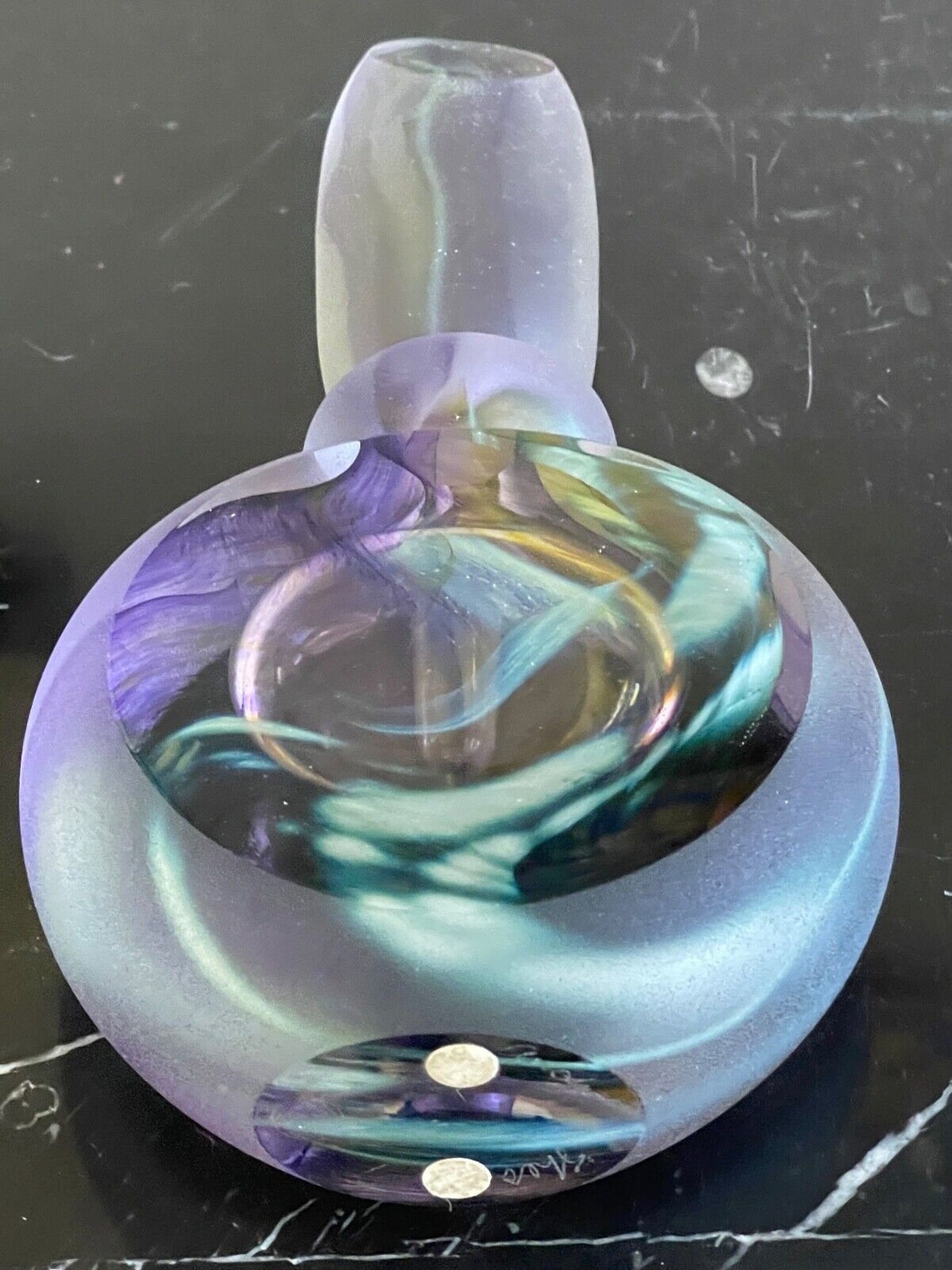 Andrew Shea Faceted Purple Blueish Swirl Decorative Perfume Bottle - Etsy
