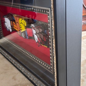 Romero Britto the Hug 1993 Impressively Framed and Heavy Rare 3D Style ...
