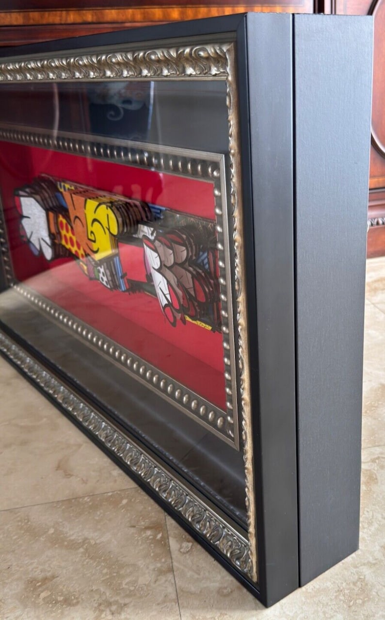 Romero Britto the Hug 1993 Impressively Framed and Heavy Rare 3D Style ...