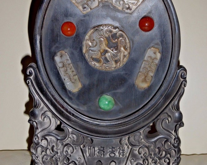 Superb Antique Chinese Kama Sutra Table Screen With Carved - Etsy