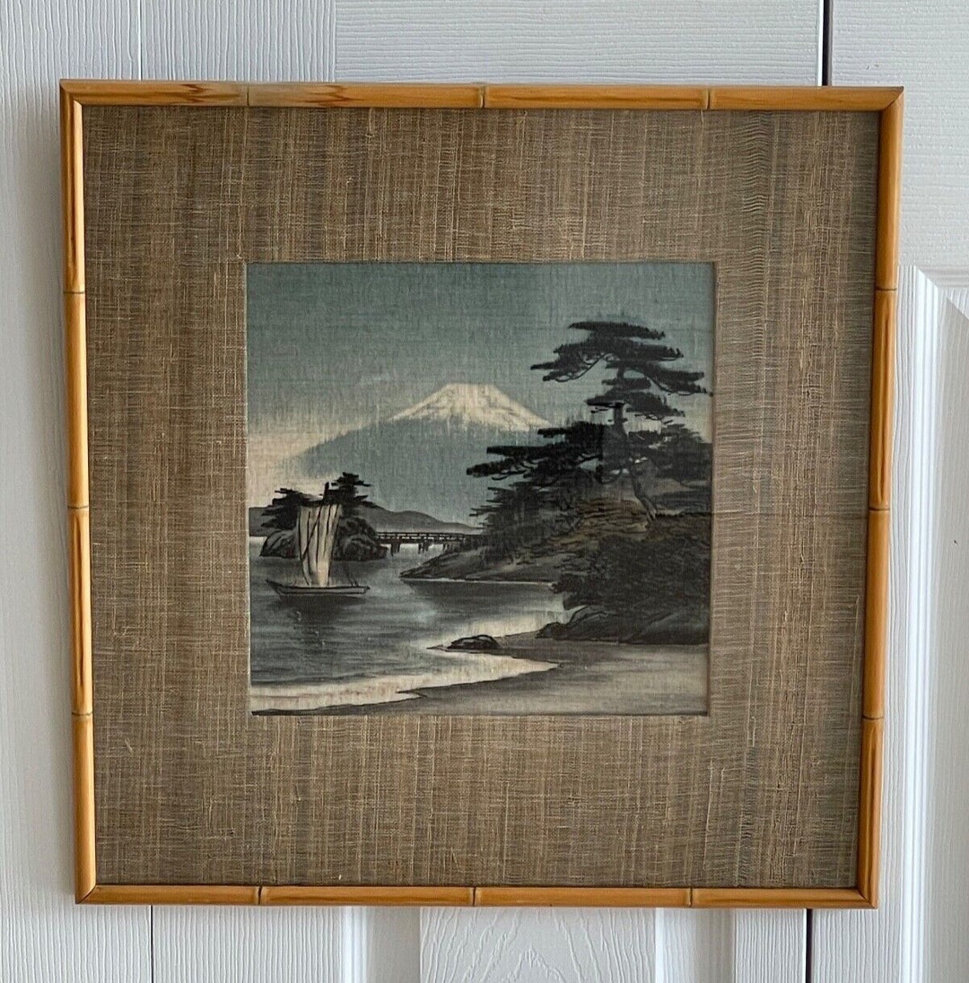 Vintage Mount Fuji Framed Japanese Painting on Silk Artwork - Etsy