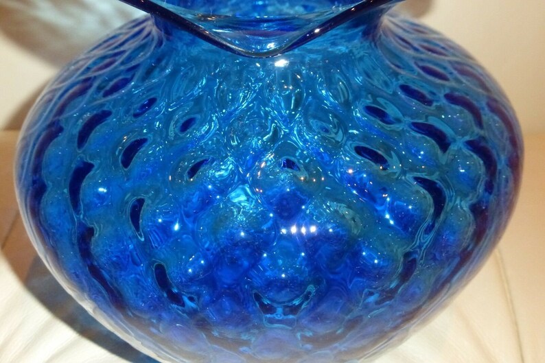 Vintage Cobalt Blue Pitcher Hand Blown Glass With Applied - Etsy Vintage Cobalt Blue Pitcher Hand Blown Glass With Applied - Etsy