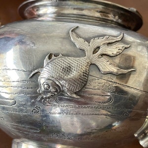 Fabulous Antique Chinese Export Silver Goldfish Tea Set 970 Grams * - Etsy