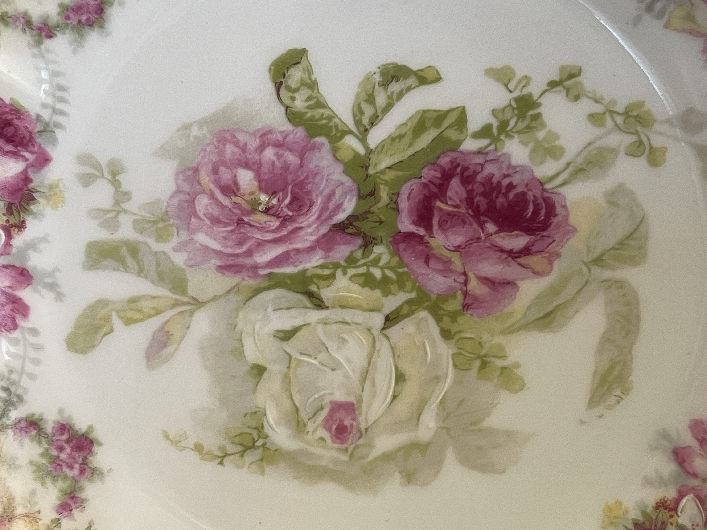 Antique Limoges Porcelain Pink and White Roses Plate With Gold - Etsy